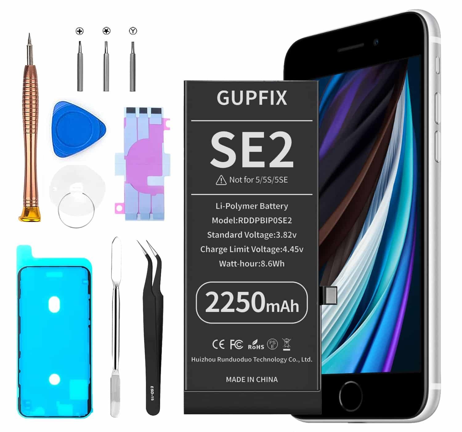 High Capacity 2250mAh Battery replacement for iPhone SE2 with Tool Kit – GUPFIX GIVE YOU ...